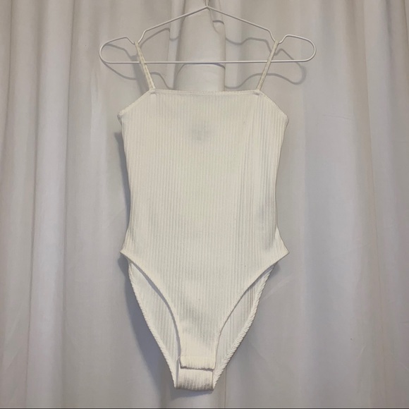 Topshop | Tops | Ribbed Square Neck Bodysuit | Poshmark